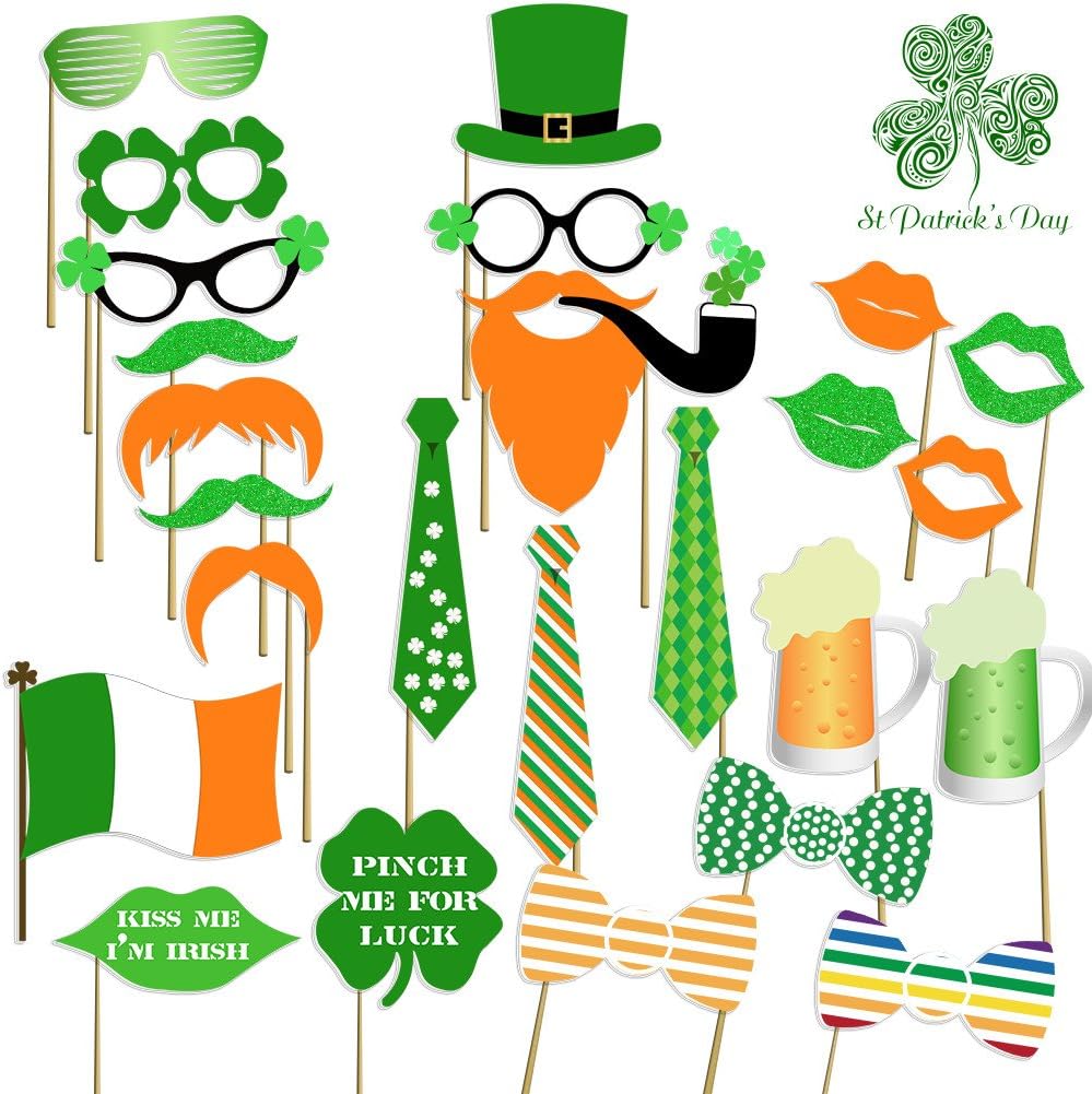 Amazon.com: St.patrick Photo Booth(59pcs),Konsait Funny St.patricks Day ...