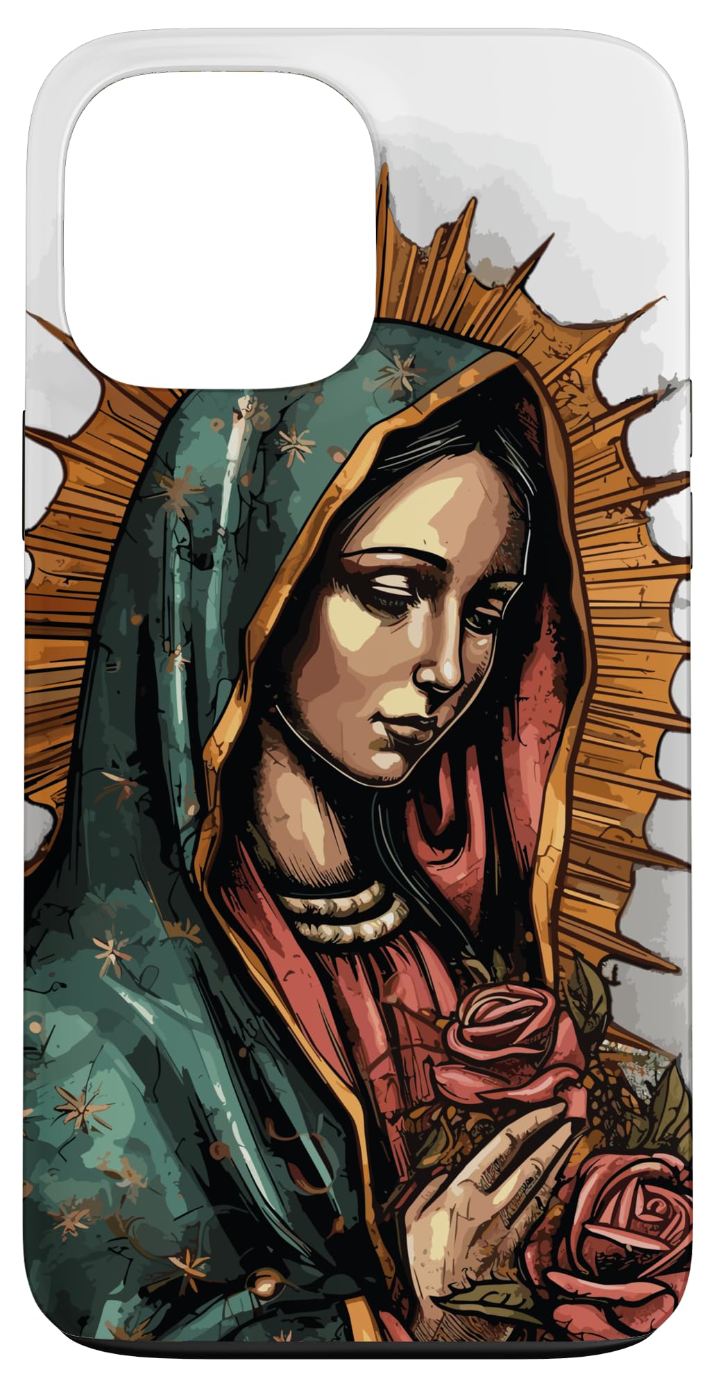 Amazon.com: iPhone 13 Pro Max Mexican Virgen De Guadalupe Catholic ...