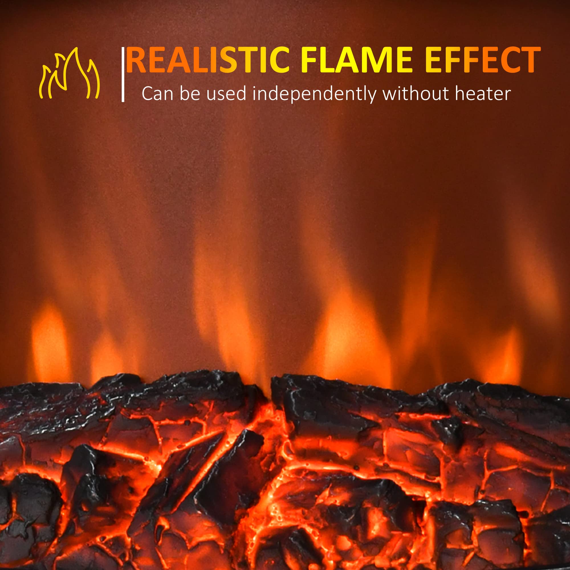 Buy HOMCOM Free Standing Electric Fireplace Stove with Fan and Log ...