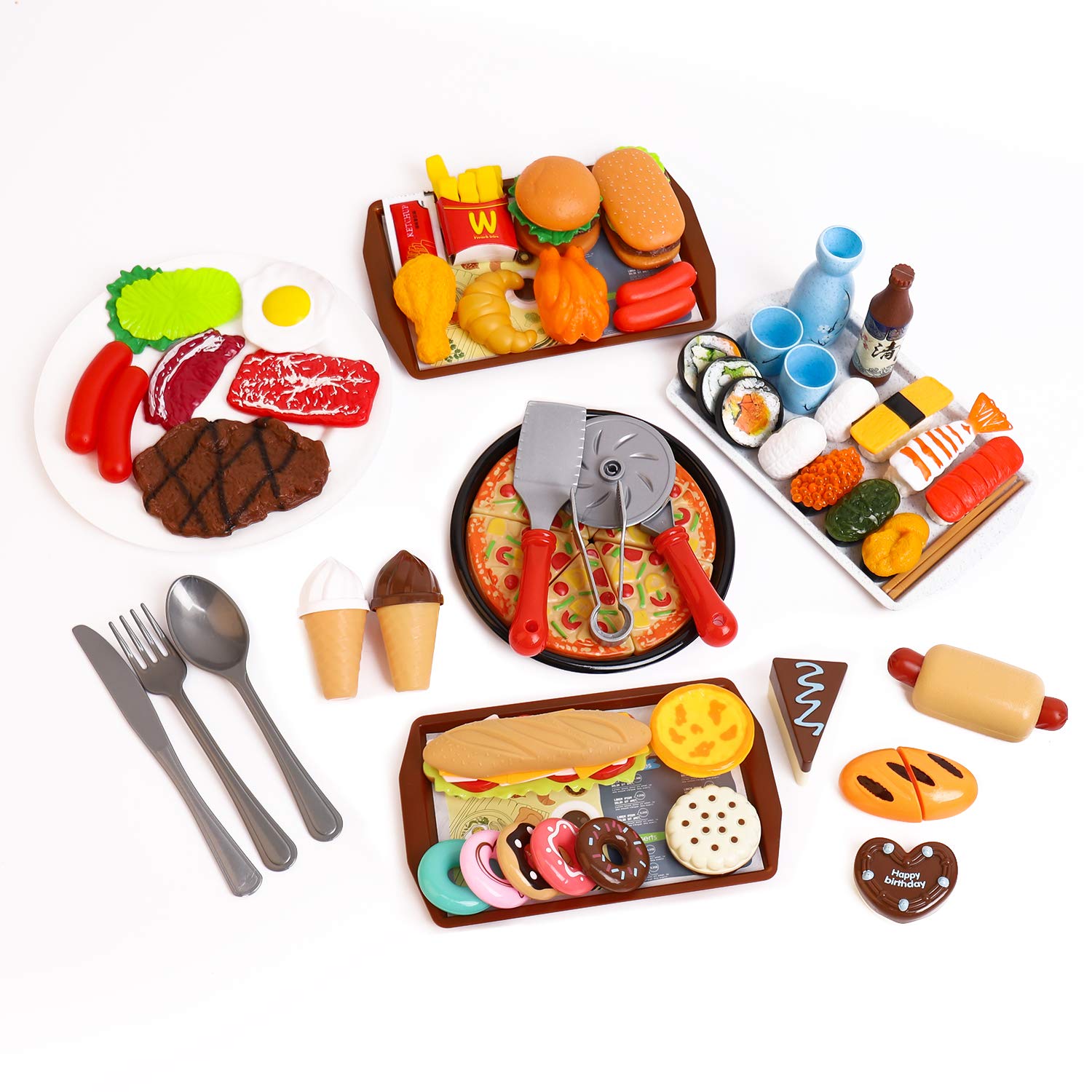 Kids Food cart Toy Sets,Kids Role Play Large Dining car Toys and 98pcs ...