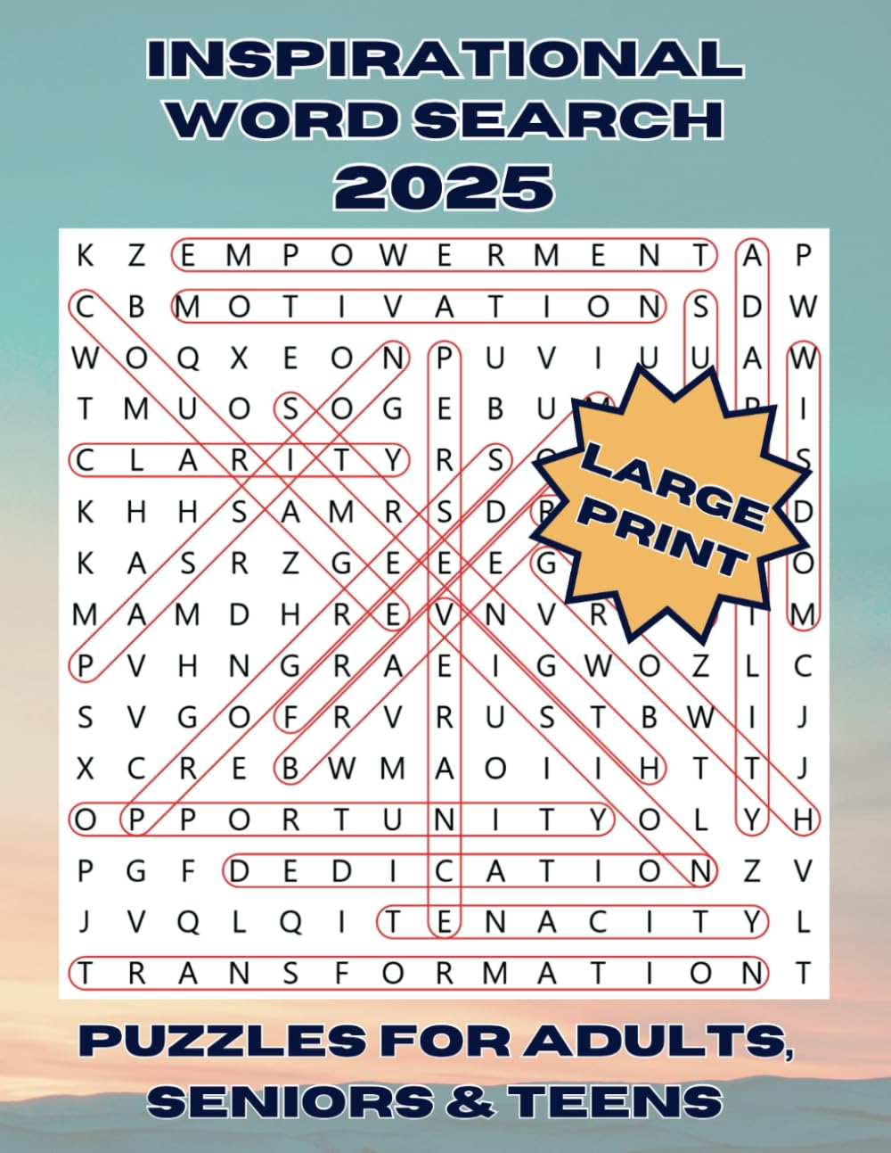 Inspirational Word Search Large Print Puzzle Book for Adults, Seniors ...