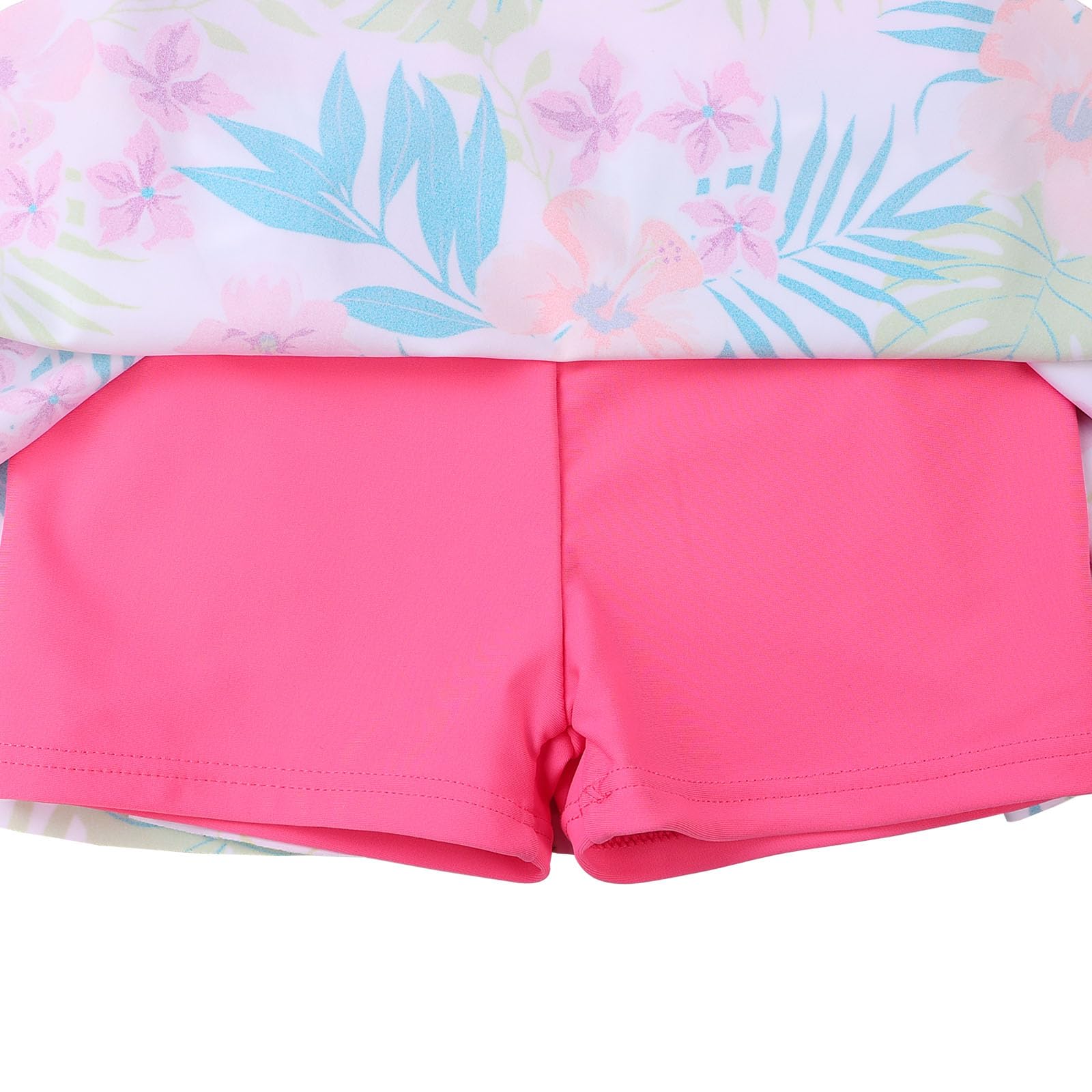 Snapklik.com : Girls Swimsuit One Piece UPF 50+ Floral Skirted Bathing ...