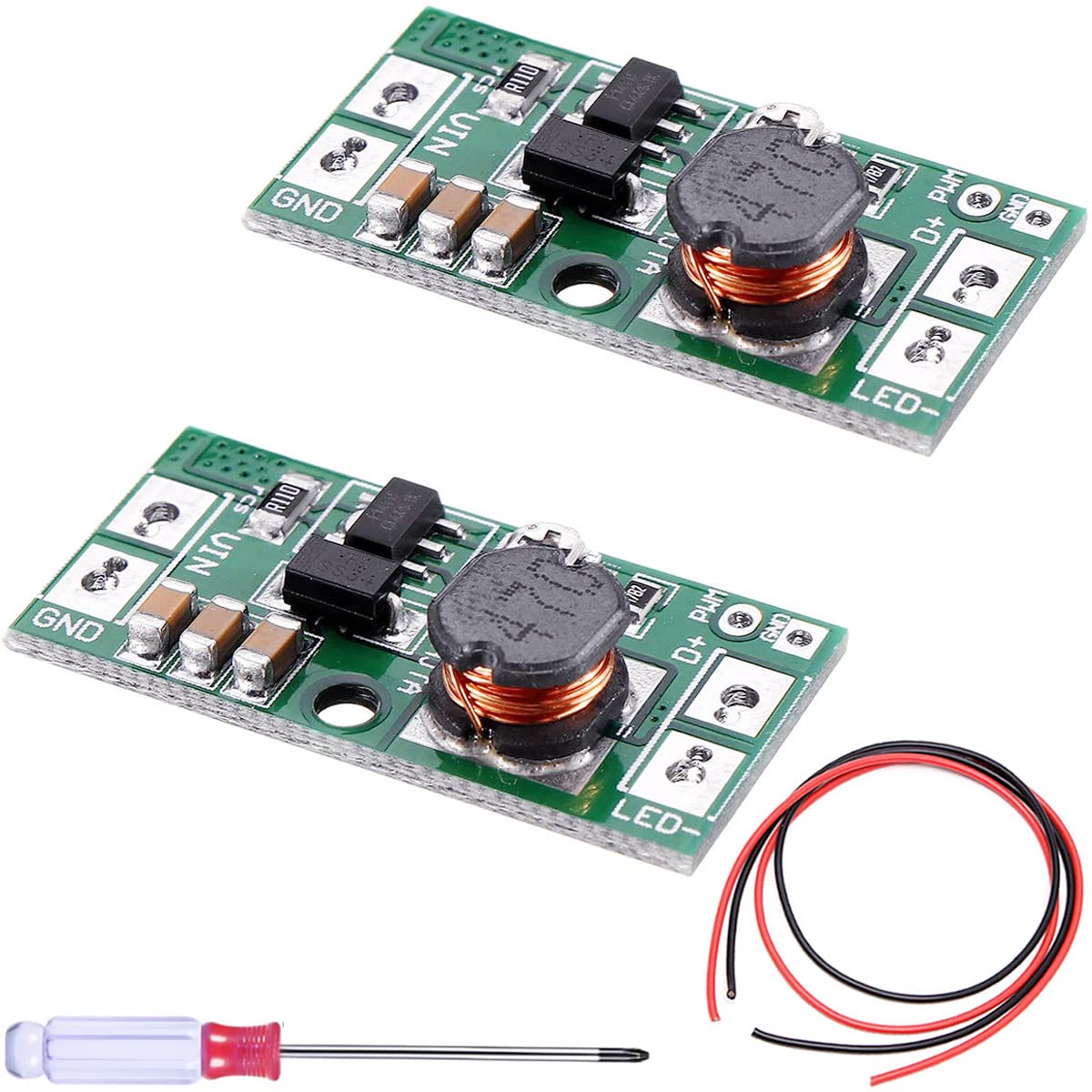 Youmile 2 pcs Adjustable LED Driver Board DC 6-25V 30-900mA 20W PWM Controller DC-DC Step-Down ...