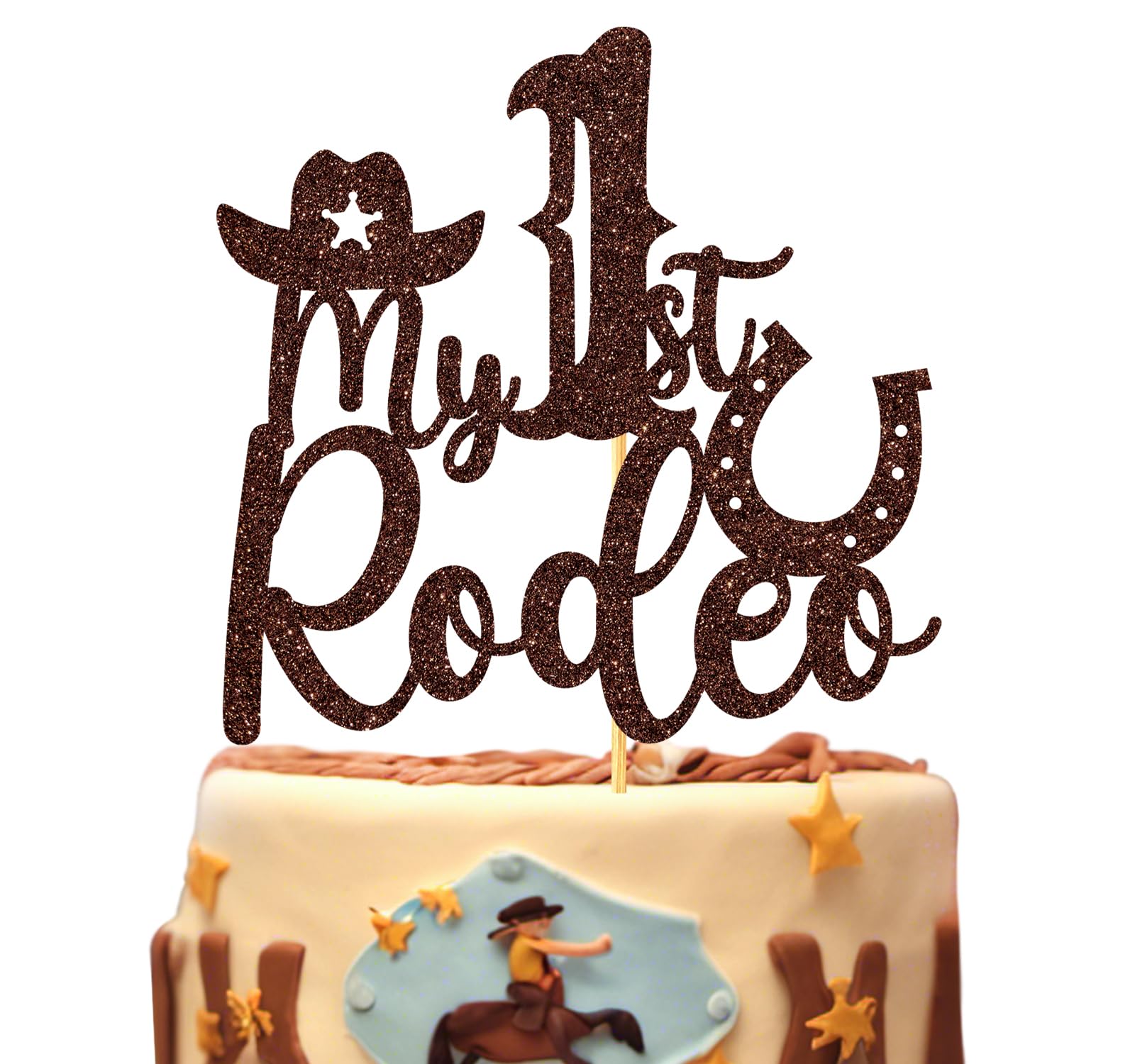 Amazon.com: My 1st Rodeo Cake Topper, Western Cowboy Cowgirl Theme Cake ...