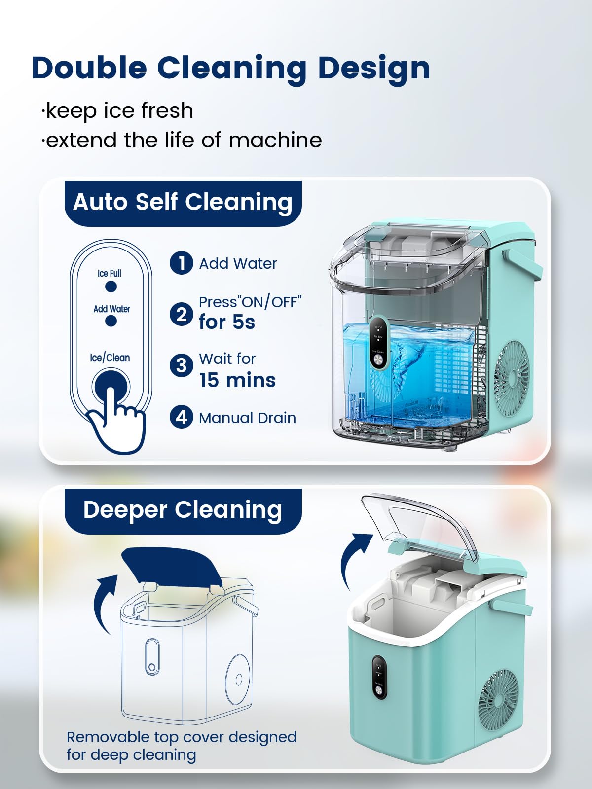 Snapklik.com : Kndko Nugget Ice Maker Countertop,34lbs/Day,Portable ...