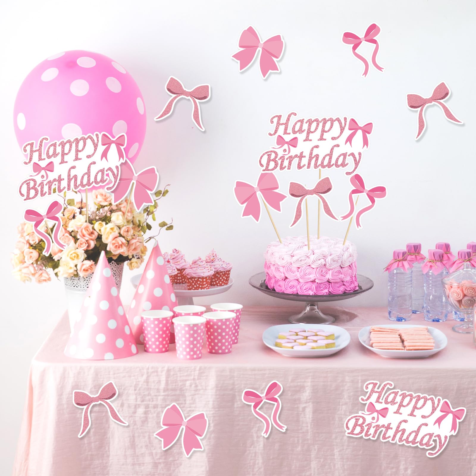 Suministros Para Fiestas De Monos Rosas Fiesta De Moños, Cumpleaños