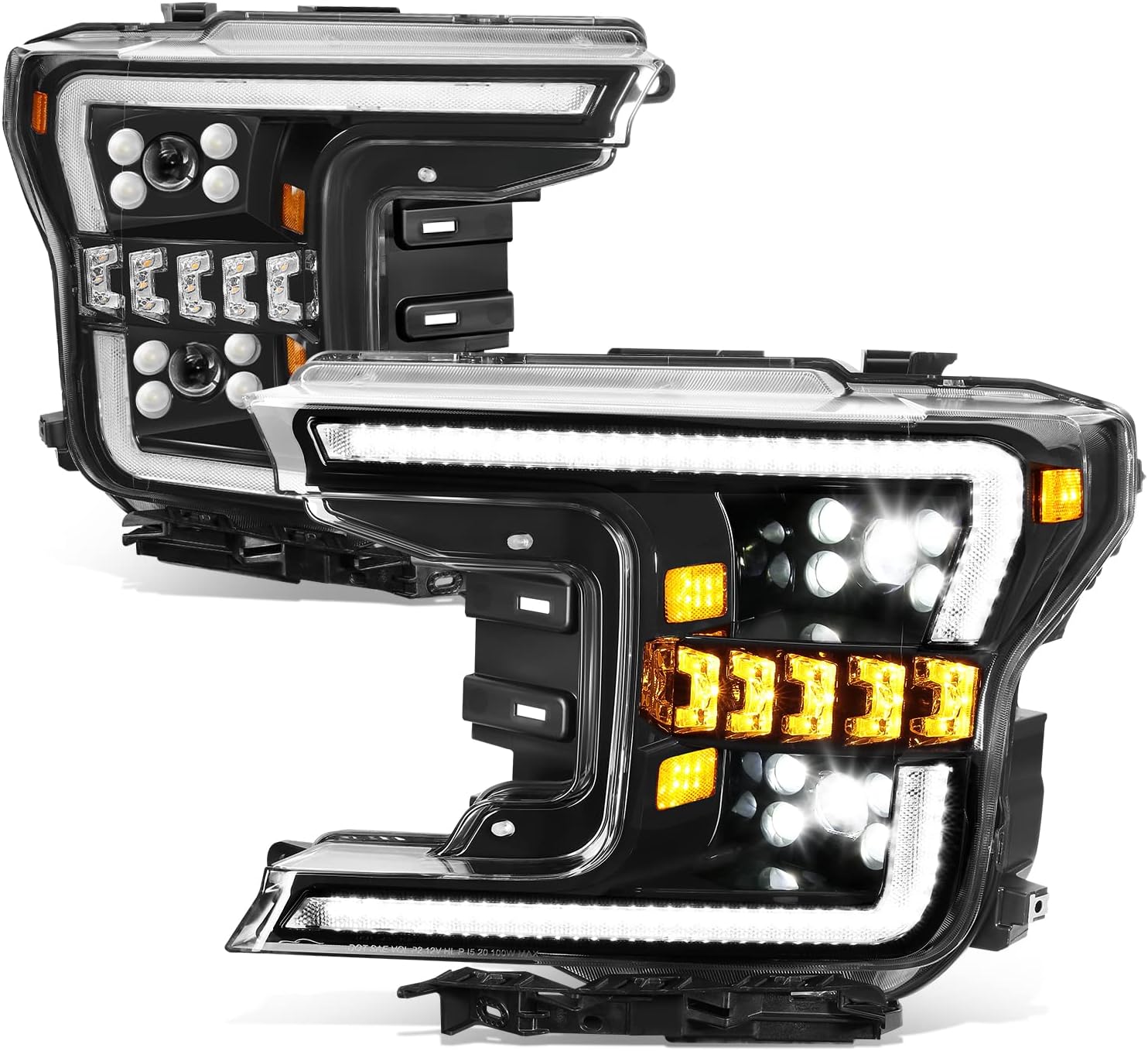 Amazon.com: Auto Dynasty Headlights Assembly Full LED Switchback LED ...