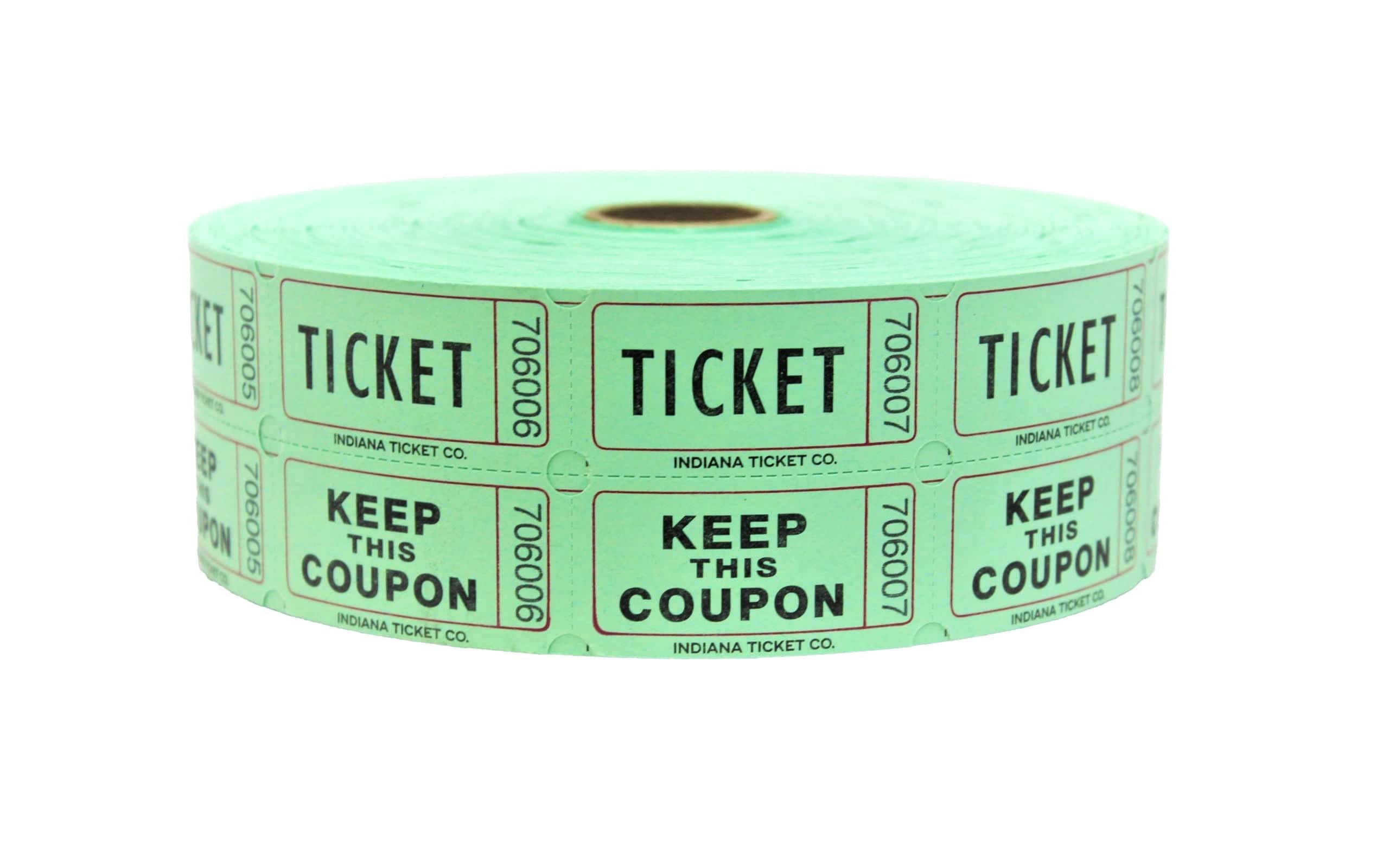 Indiana Ticket Co 1 000 Green Raffle Tickets Double Roll | Desertcart ...