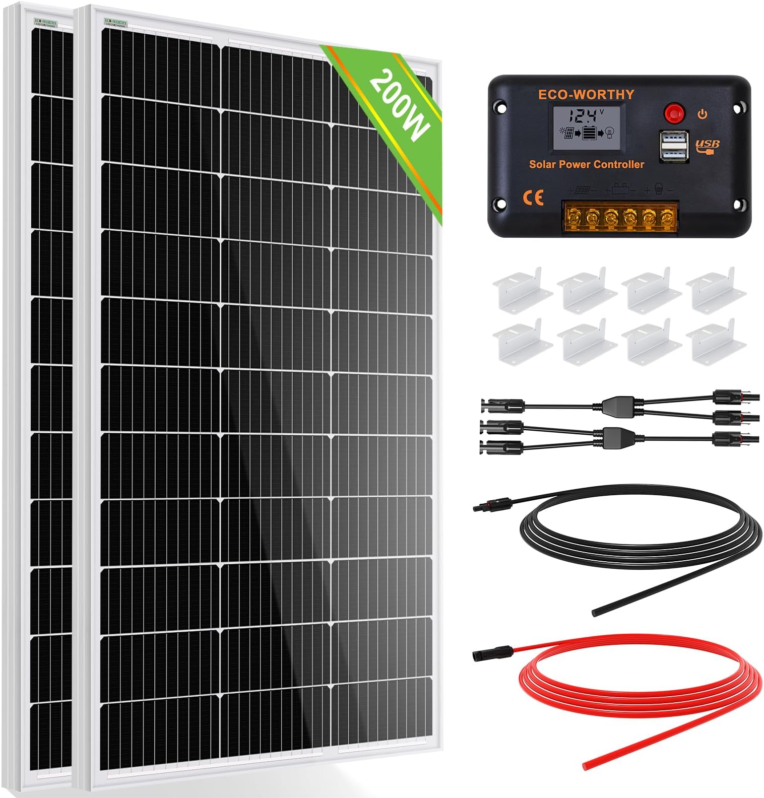 Amazon.com : ExpertPower 100W 12V Solar Power Kit with Battery : 100W ...