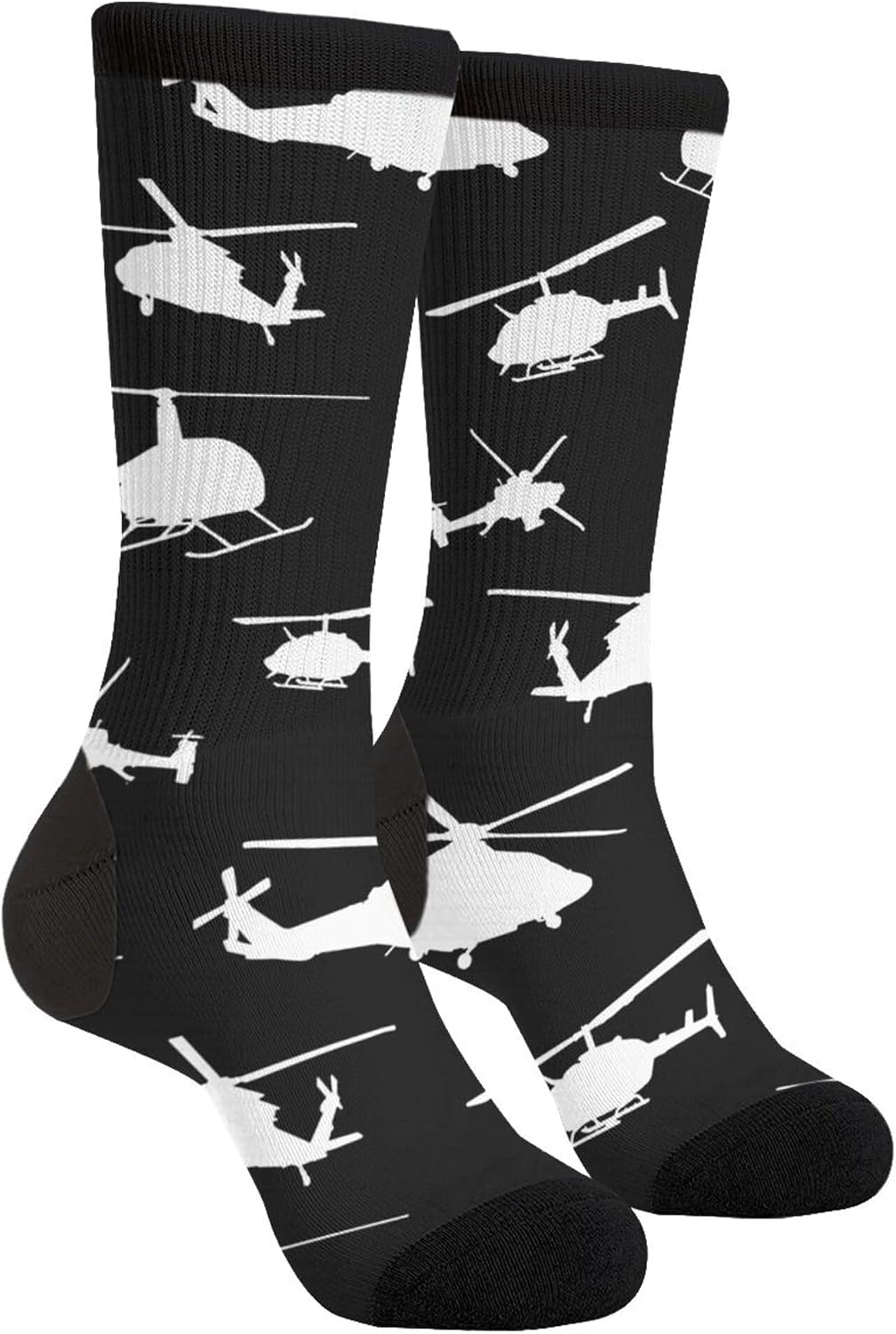 Amazon.com: Unisex Fun Novelty Crazy Crew Socks Black And White ...