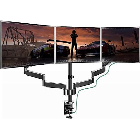 Amazon.com: MOUNTUP Triple Monitor Stand Mount, 3 Monitor Desk Mount ...