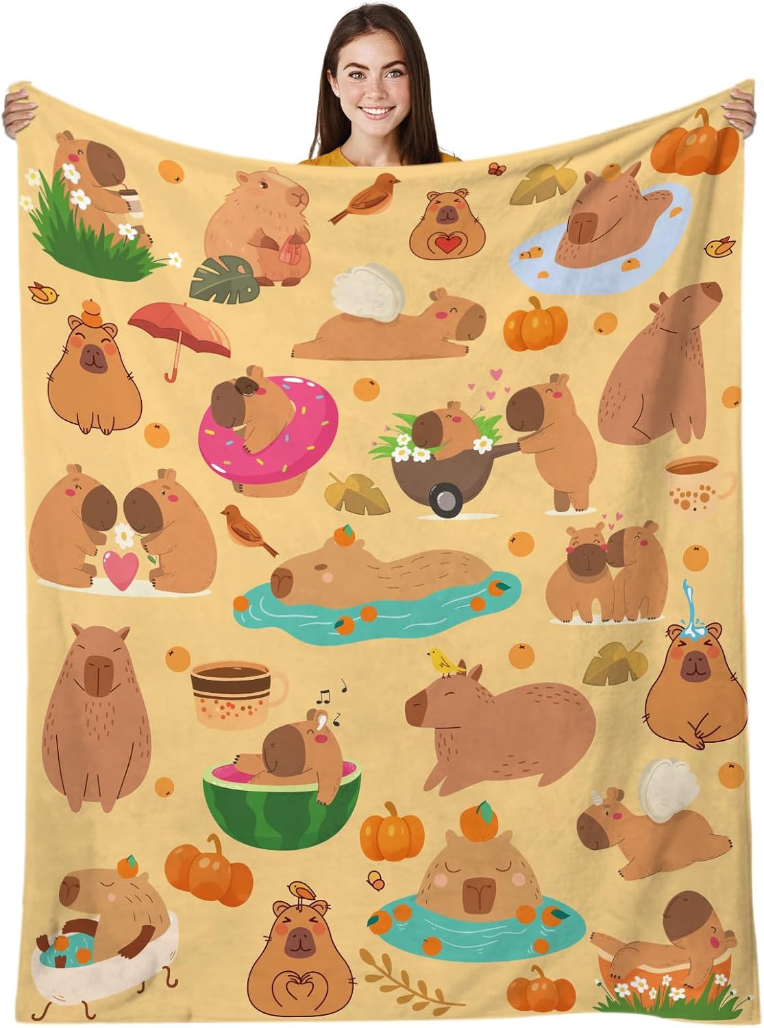 Amazon.com: HEIFAM Capybara Gifts Blanket for Girls Boys, Capybara ...