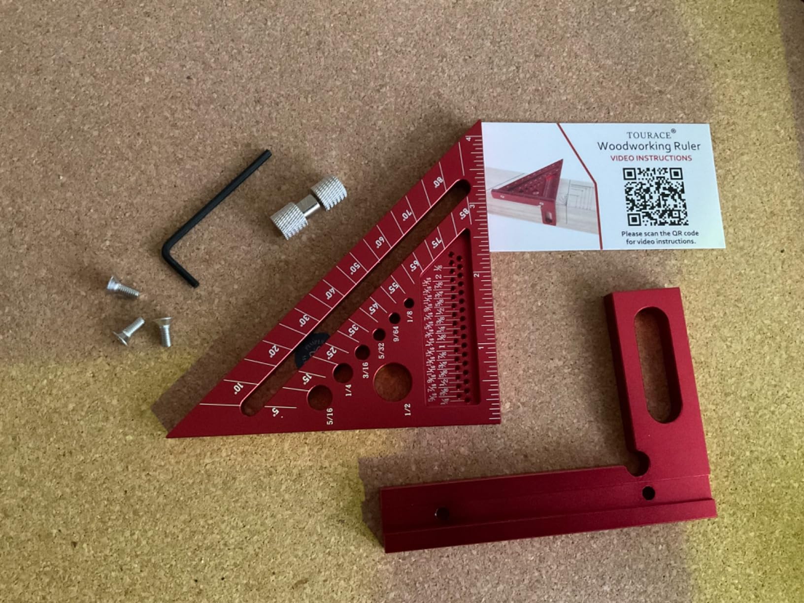 TOURACE Multi Angle Measuring Ruler, Slide Combination Square Ruler ...