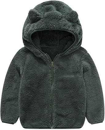 Amazon.com: Usaibhir Toddler Baby Boys Winter Coat Warm Fleece Jacket Hoodie Zip Solid Color ...