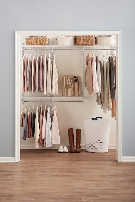 Amazon.com: Rubbermaid Configurations Classic Closet Kit, White, 3-6 Ft ...