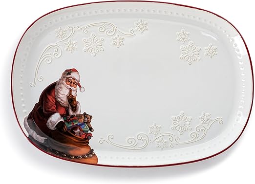 Amazon.com | DEMDACO Here Comes Santa Claus 15.5 x 11 Inch Ceramic ...