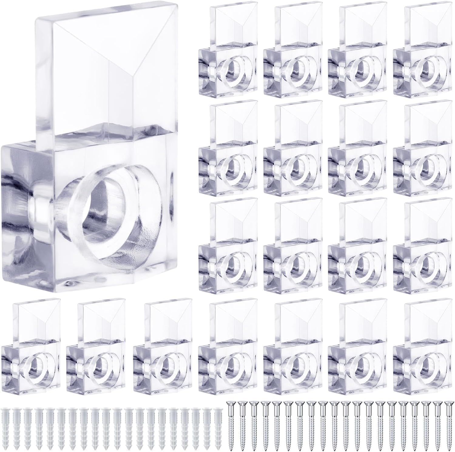 Blulu 20 Pack Mirror Holder Clips Glass Retainer Clips Kit for 6 mm in ...