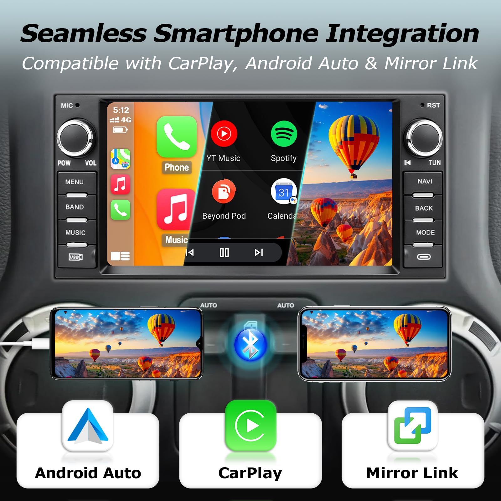 Snapklik.com : Car Stereo For Jeep Wrangler JK Radio 2007-2018 Dodge Ram 1500 2009-2012 ...