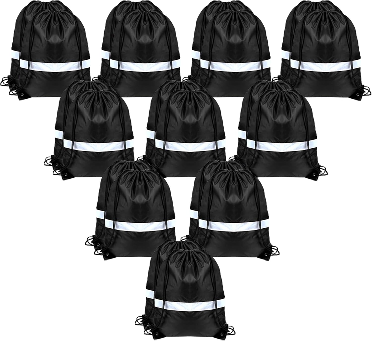 Amazon.com | GoodtoU Drawstring Backpacks with Reflective Strip, Bulk ...