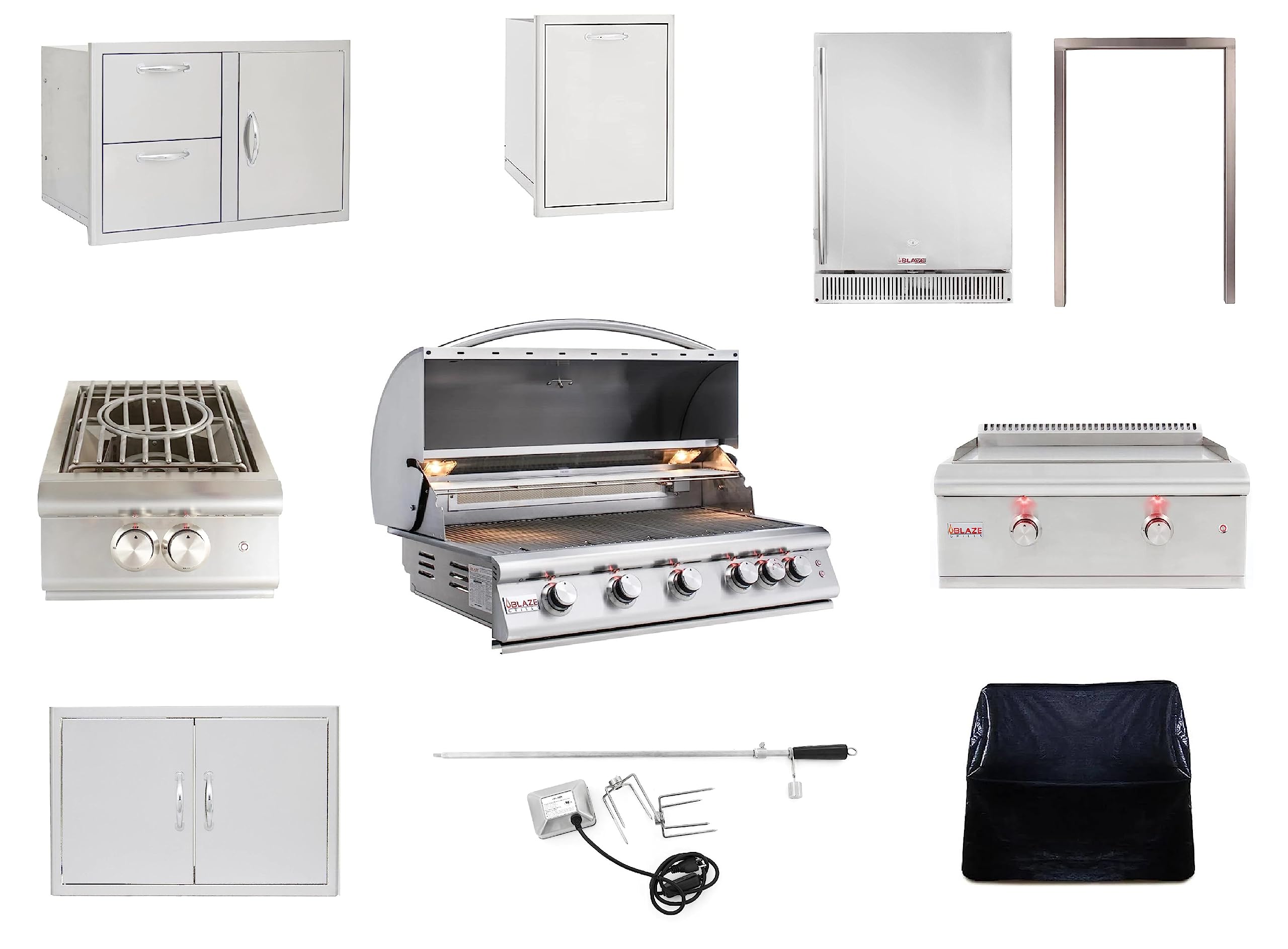 Amazon.com: BLAZE BBQ Outdoor Gas Grill Package of 40” LTE Built-in Gas ...