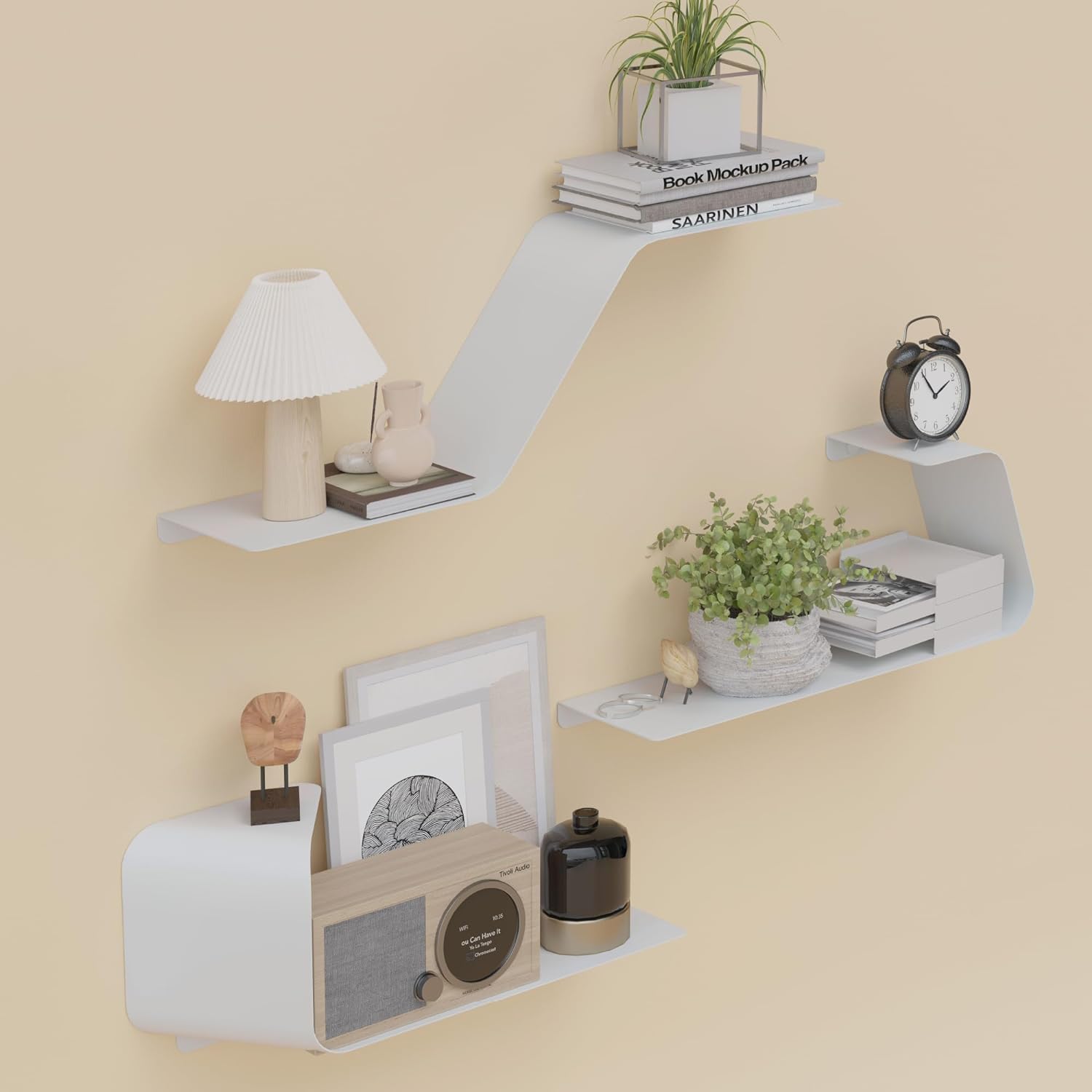 Amazon.com: Sttoraboks Floating Shelves - Set of 3 Wall Mounted Metal ...
