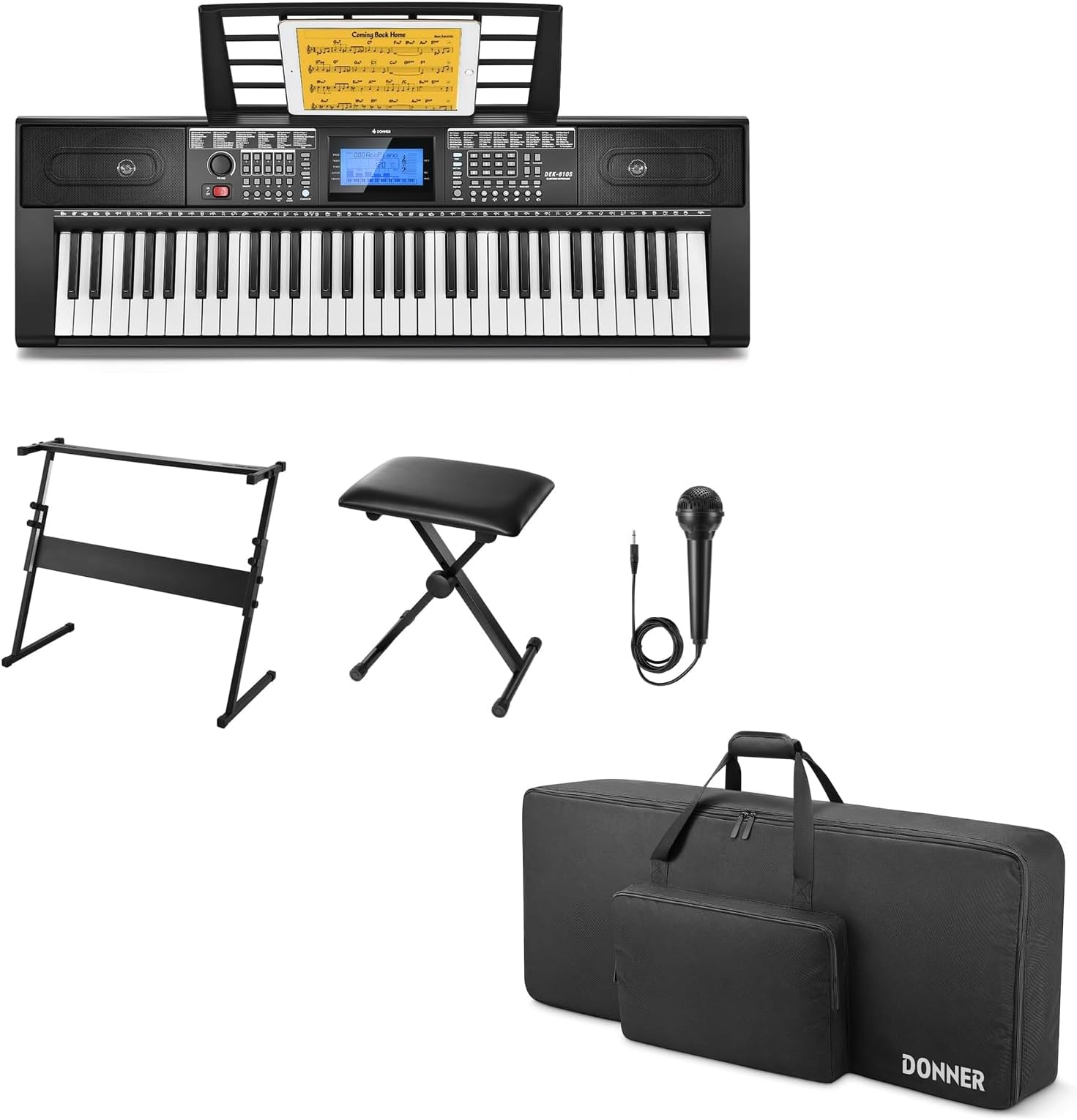Amazon.com: Donner DEK-610S Electric Keyboard Kit + Keyboard Case ...