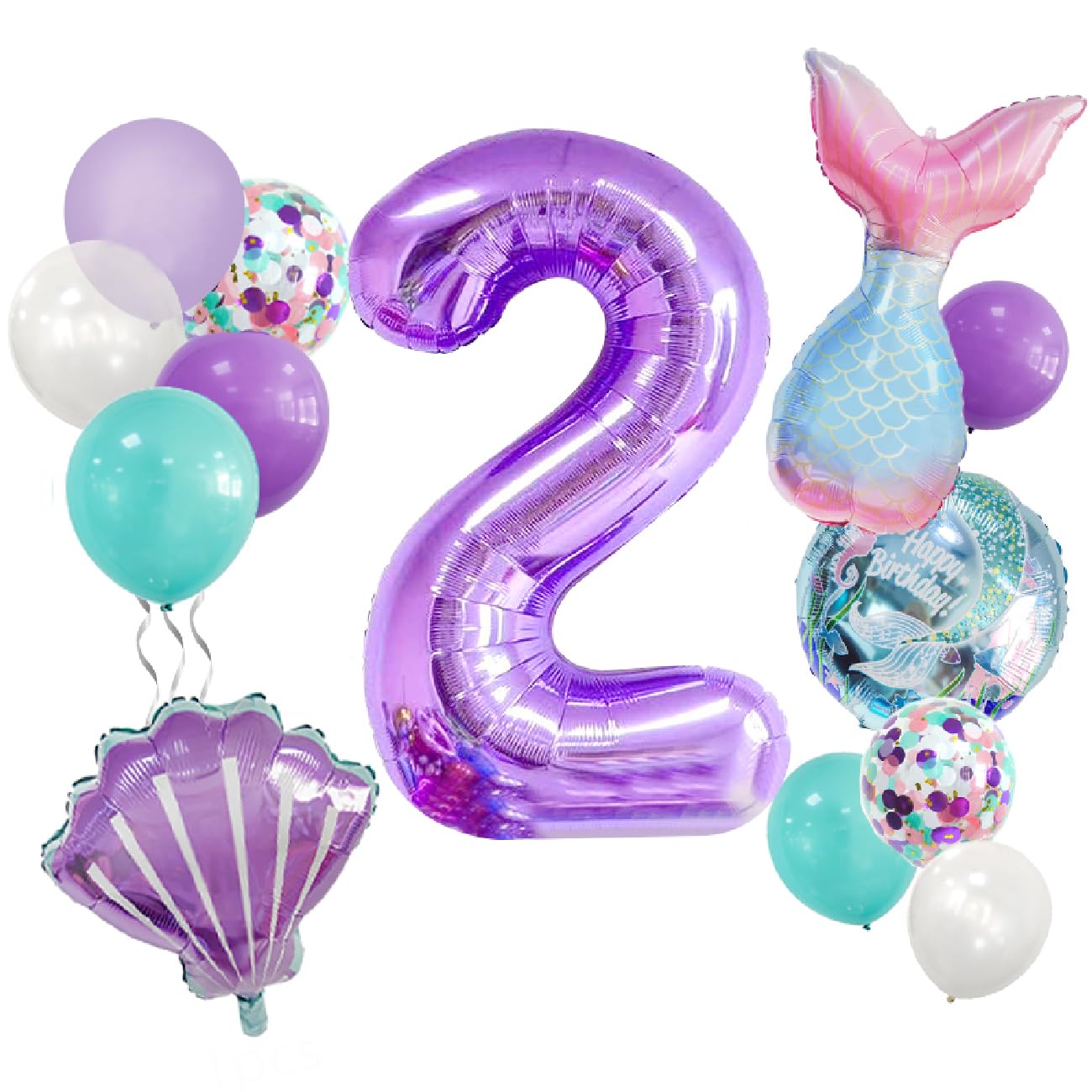 Amazon.com: Mermaid 2nd Birthday Decorations for Girls, Mermaid ...