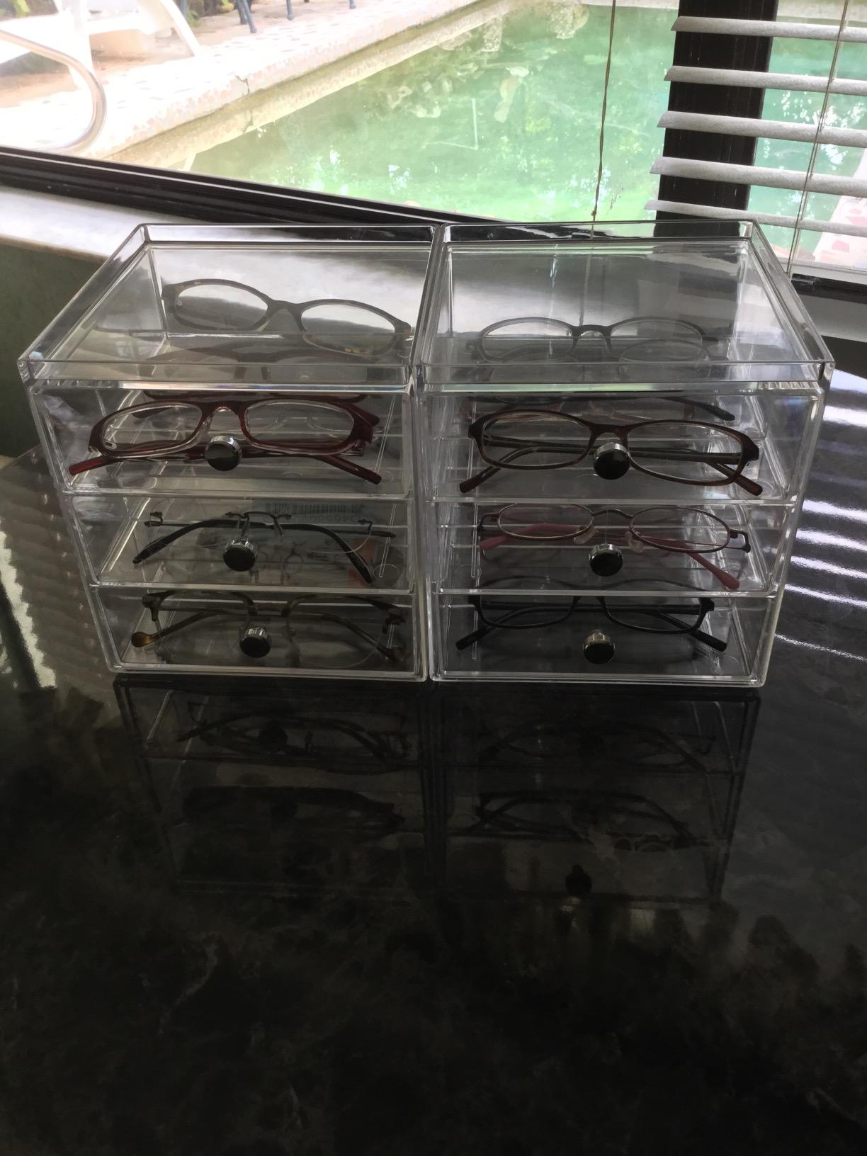 Amazon.com: mDesign Stackable Eyeglass Organizer Holder for Sunglasses ...