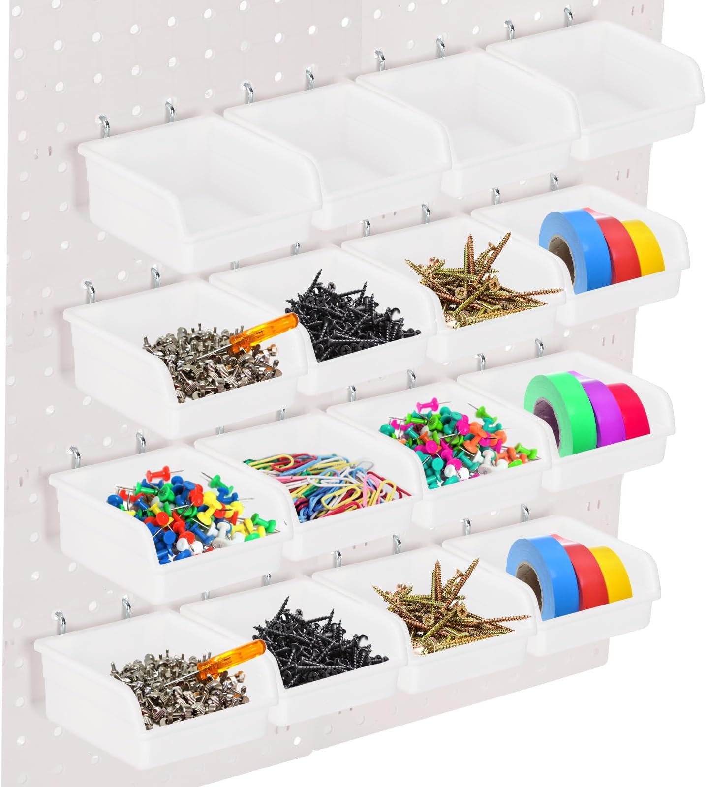 Amazon.com: 1/8" and 1/4" Pegboard Accessories, 18 Pack Pegboard Bins ...