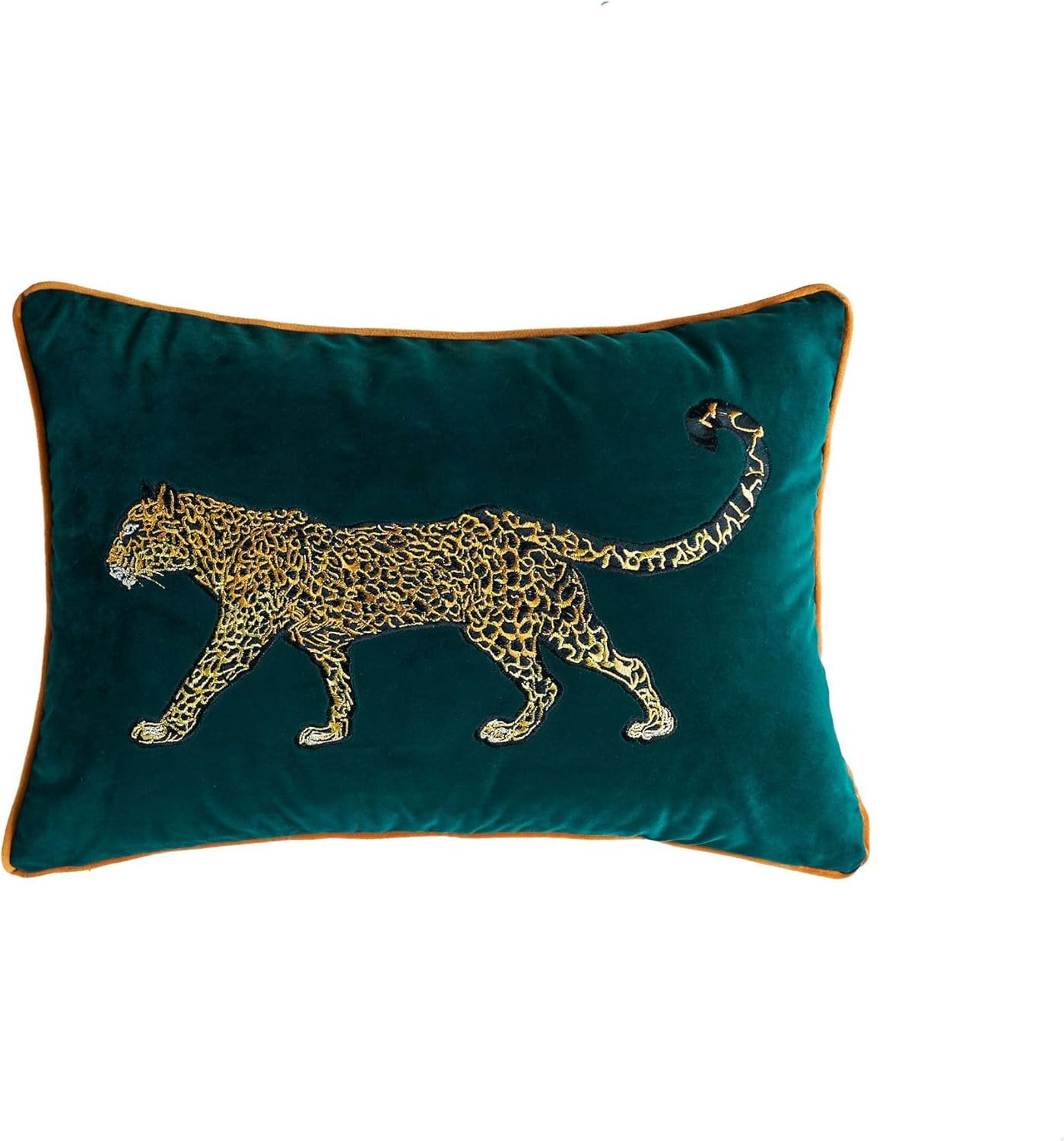 Amazon.com: Luxury Embroidery Leopard Throw Pillowcase Gold Embroidered ...