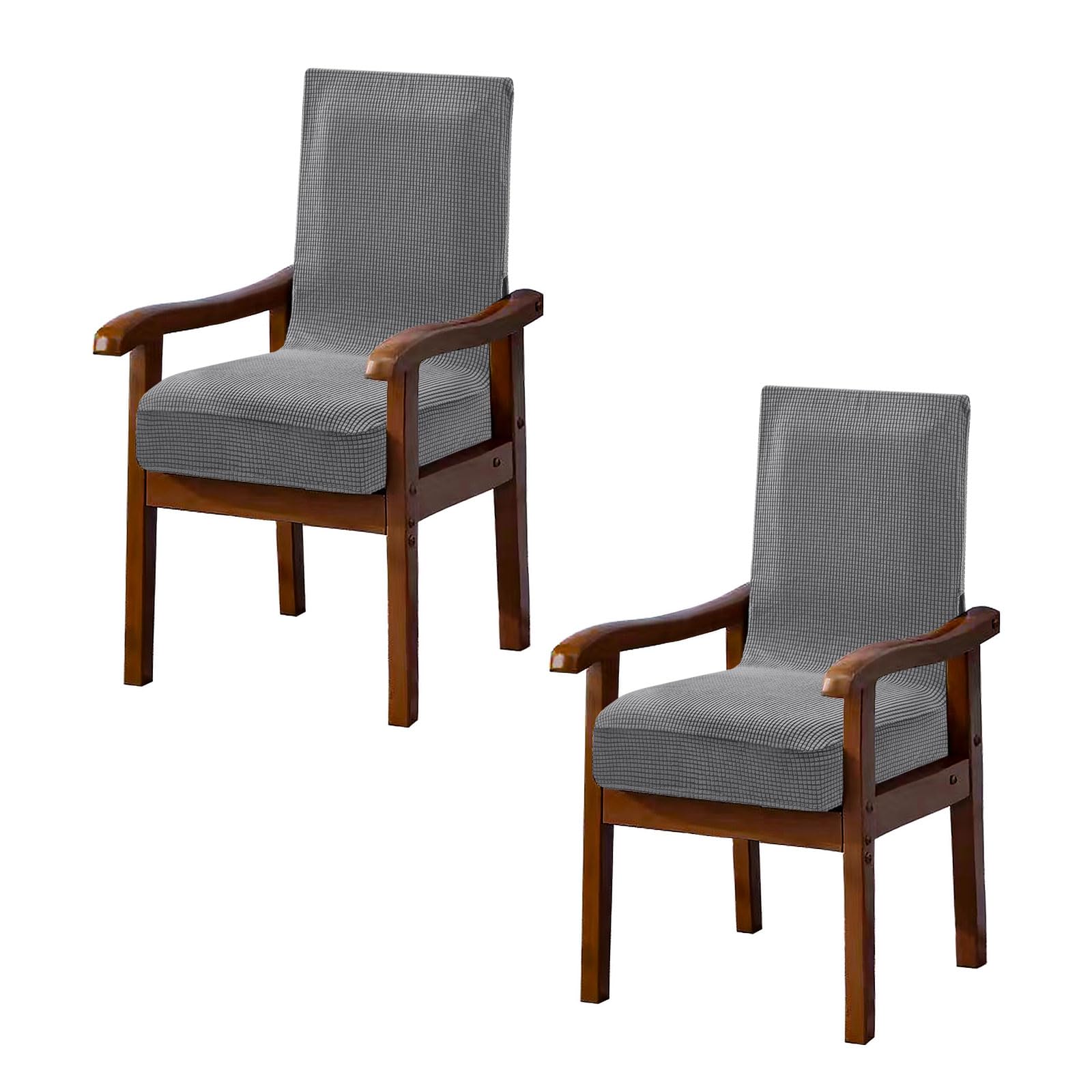 Amazon.com: NICEEC Universal Grey Arm Chair Covers for Dining Chairs ...