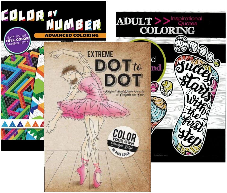 Buy Advanced Coloring and Activity Book Set - Includes 3 Titles "Color ...