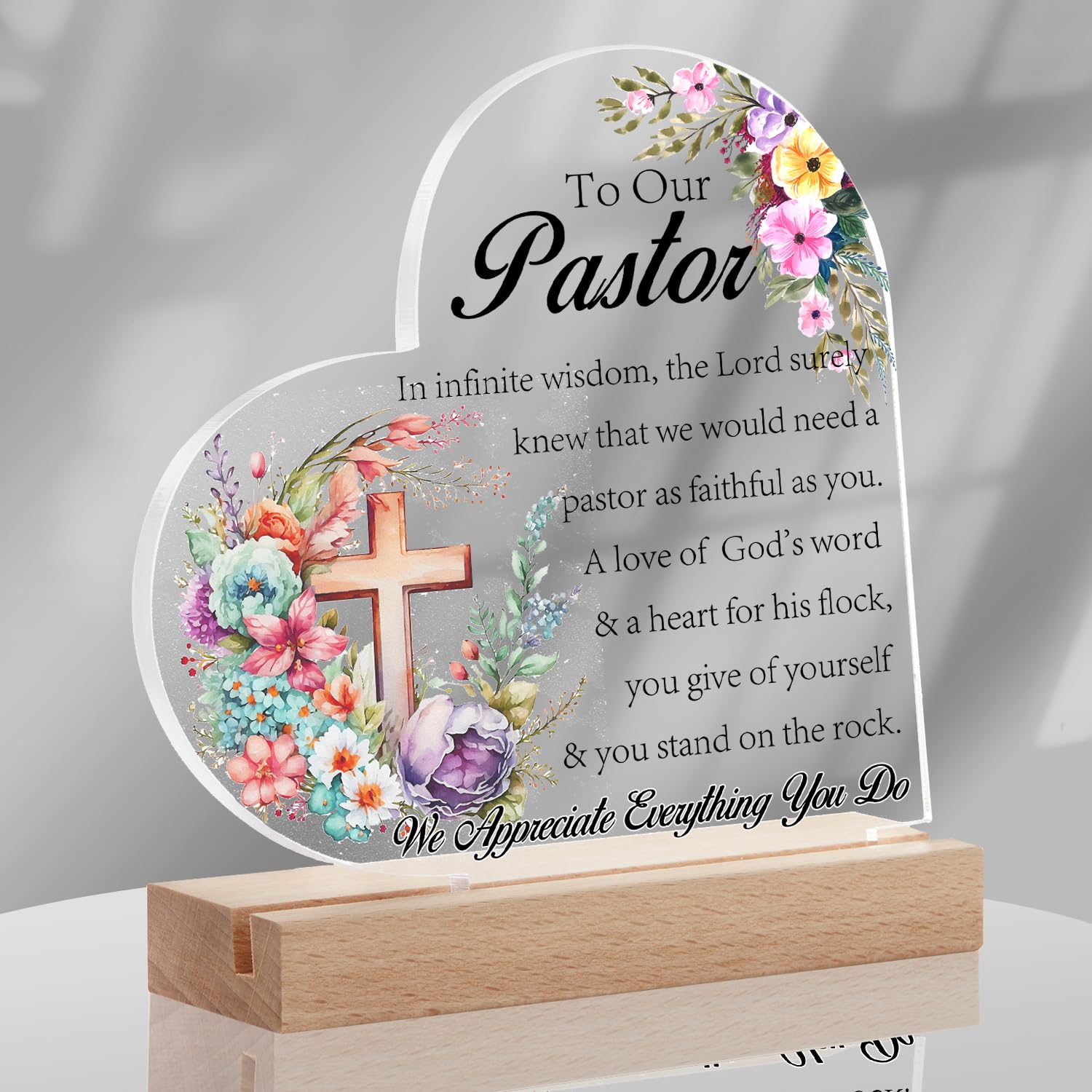 Amazon.com: Thank You Gift for Pastor, Pastor Appreciation Gifts, Plaque with Wooden Stand ...
