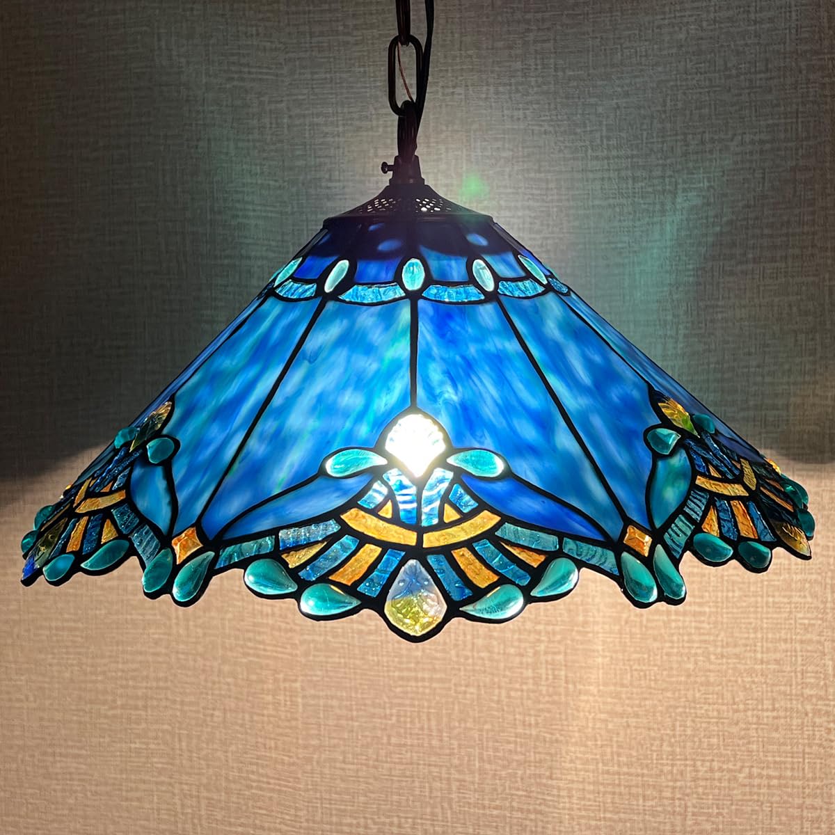 COTOSS Tiffany Pendant Light fixtures Hanging Lamp 16 inch Stained ...