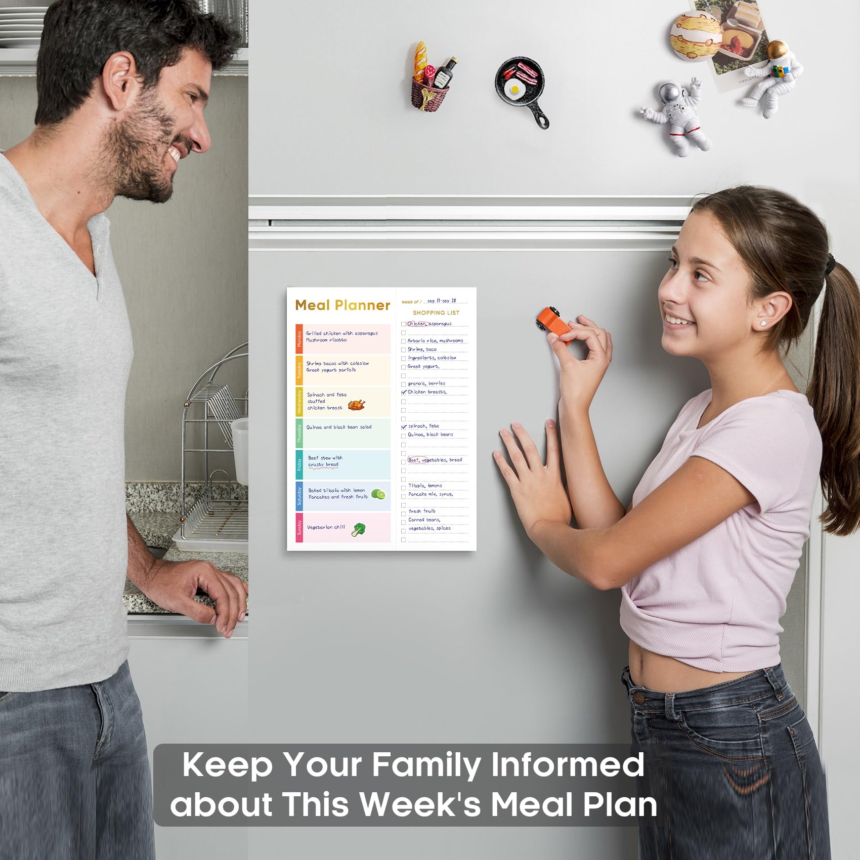 Snapklik.com : Magnetic Meal Planner And Grocery List For Fridge, 52 ...