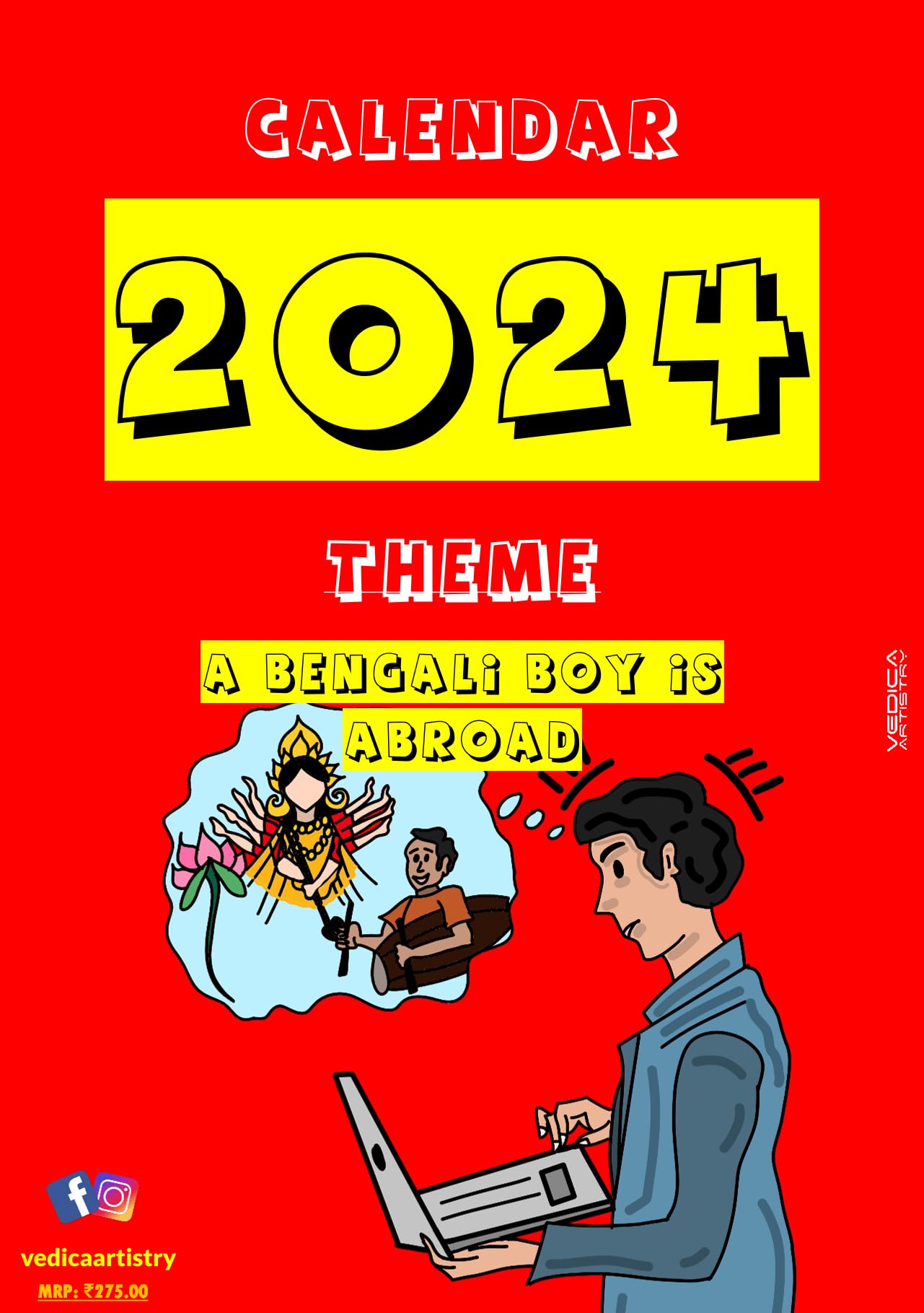 Bengali Themed English Wall Hanging Calendar - 2024 : Amazon.in: Office ...