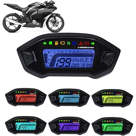 Amazon.com: SAMDO 6 Gear Universal Motorcycle Speedometer Tachometer ...