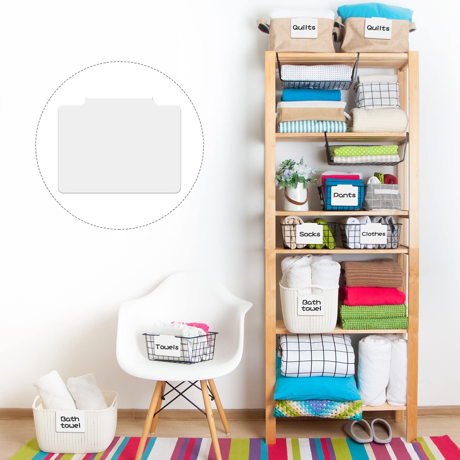 Snapklik.com : White Label Holders Basket Labels Clip Removable Bin ...
