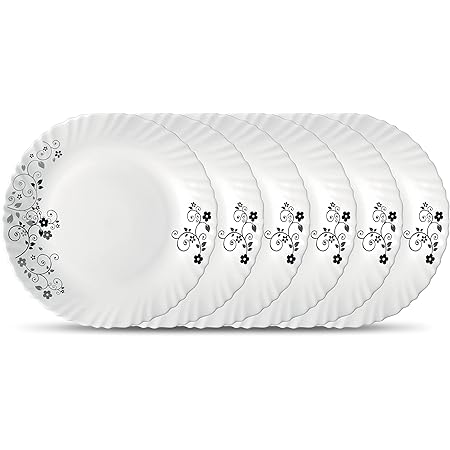 Buy La Opala, Classique Collection, Opal Glass Full Plate Set 6 pcs ...
