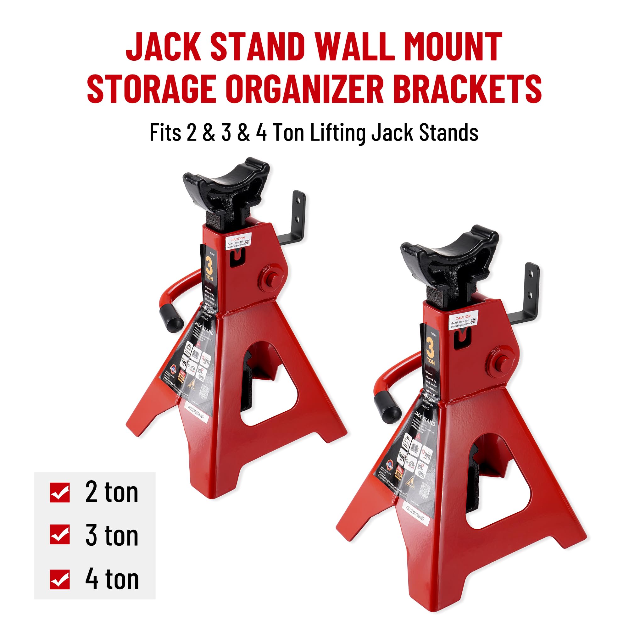 Snapklik.com : 8 Pack Jack Stands Wall Mount Organizer Bracket Hook ...