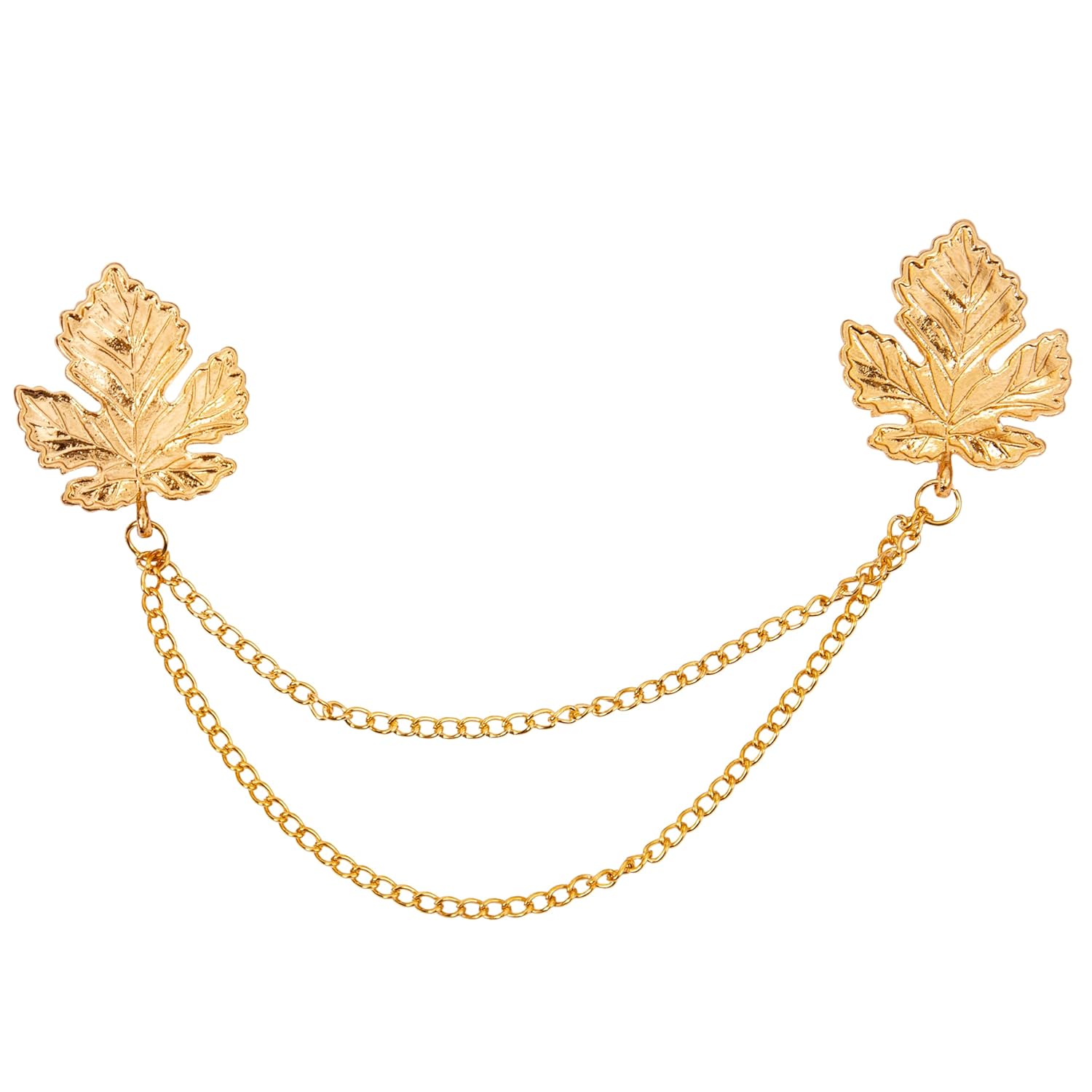 Buy To The Nines Men's Leaf Design with Golden Chain Brooch at Amazon.in