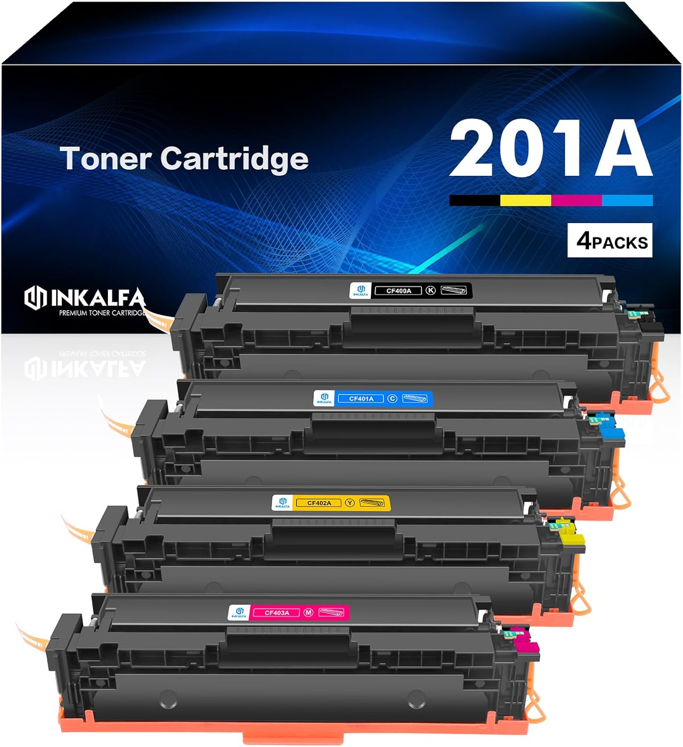 201X 201A Toner Cartridges 4 Pack Replacement for HP 201A 201X CF400X ...
