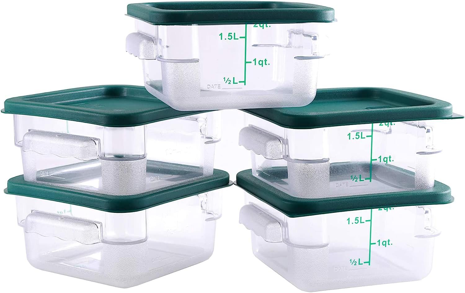 Amazon.com: Carina 2 Qt/2 L Food Square Storage Containers with Lids ...