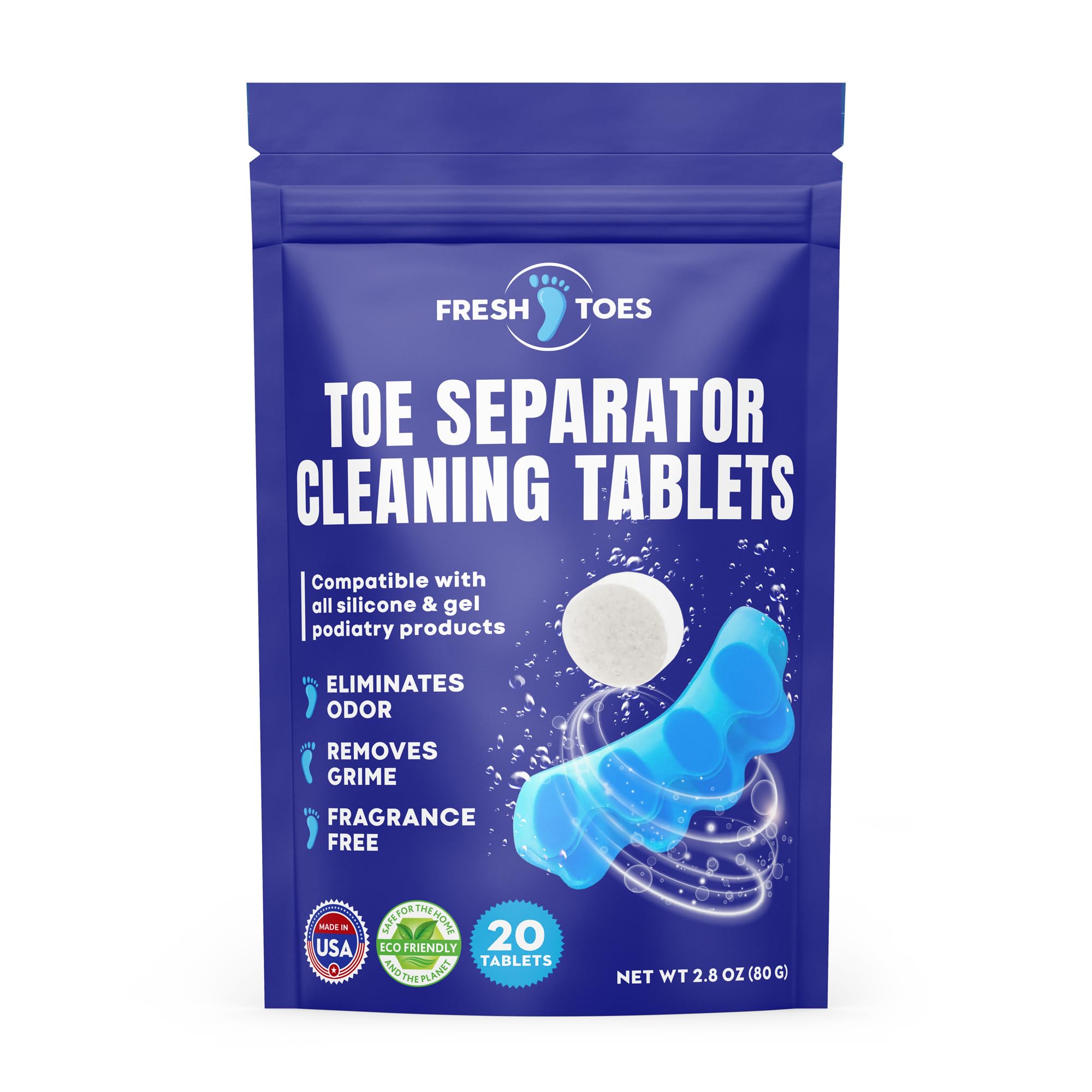 Amazon.com: FRESH TOES Cleaning Tablets for Toe Separators and Toe ...