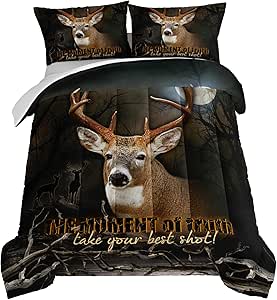 Amazon.com: HOSIMA Deer Comforter Forest Hunting Bedding Sets for Teen Boys Mens Bedroom ...