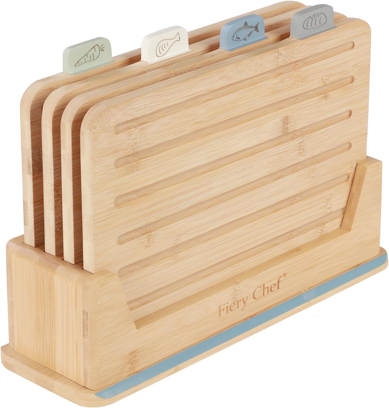Amazon.com: Fiery Chef Bamboo Cutting Board Set of 4 - Wood Cutting ...