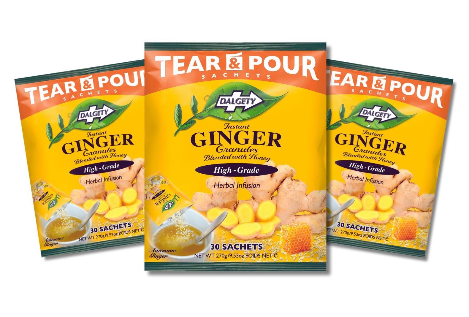 Dalgety Instant Ginger Herbal Tea (Blended with Honey granules) 100% ...