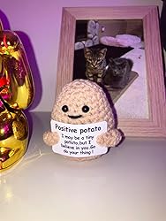 Amazon.com: Mini Funny Knitted Wool Potato Toy with Positive Card ...