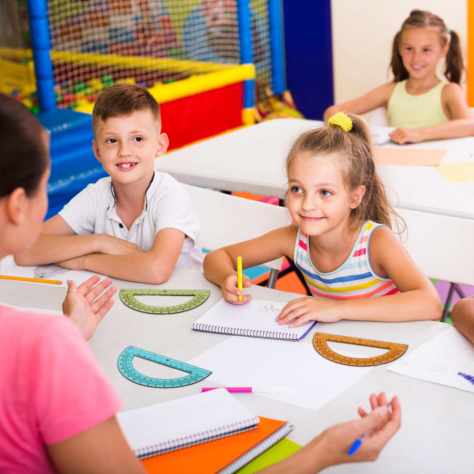 Snapklik.com : 72 Pcs Of Colorful Plastic Protractors 180 Degrees 6 ...