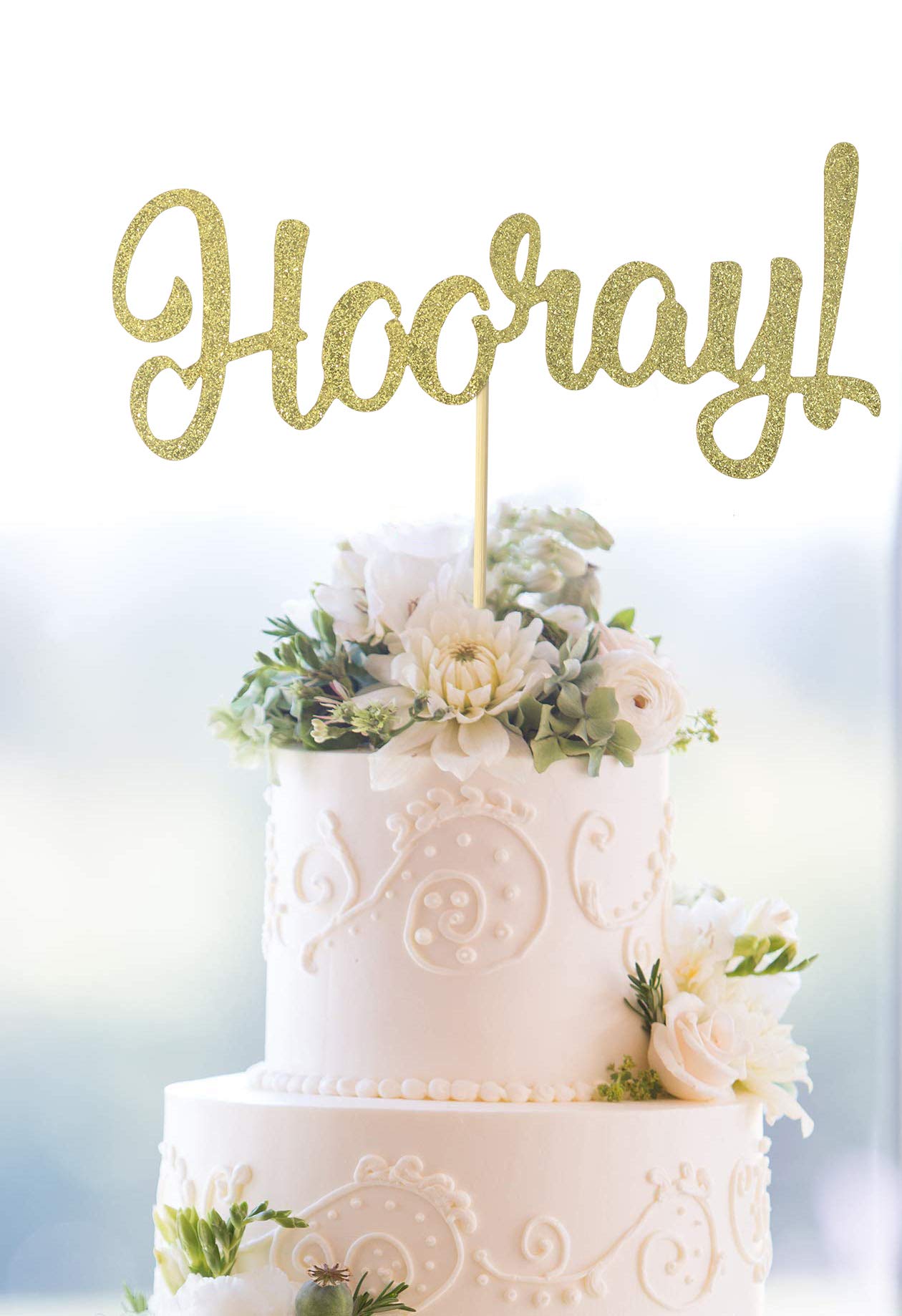 Buy Starsgarden Gold Hooray Graduation Cake Topper,Well Done Cake ...